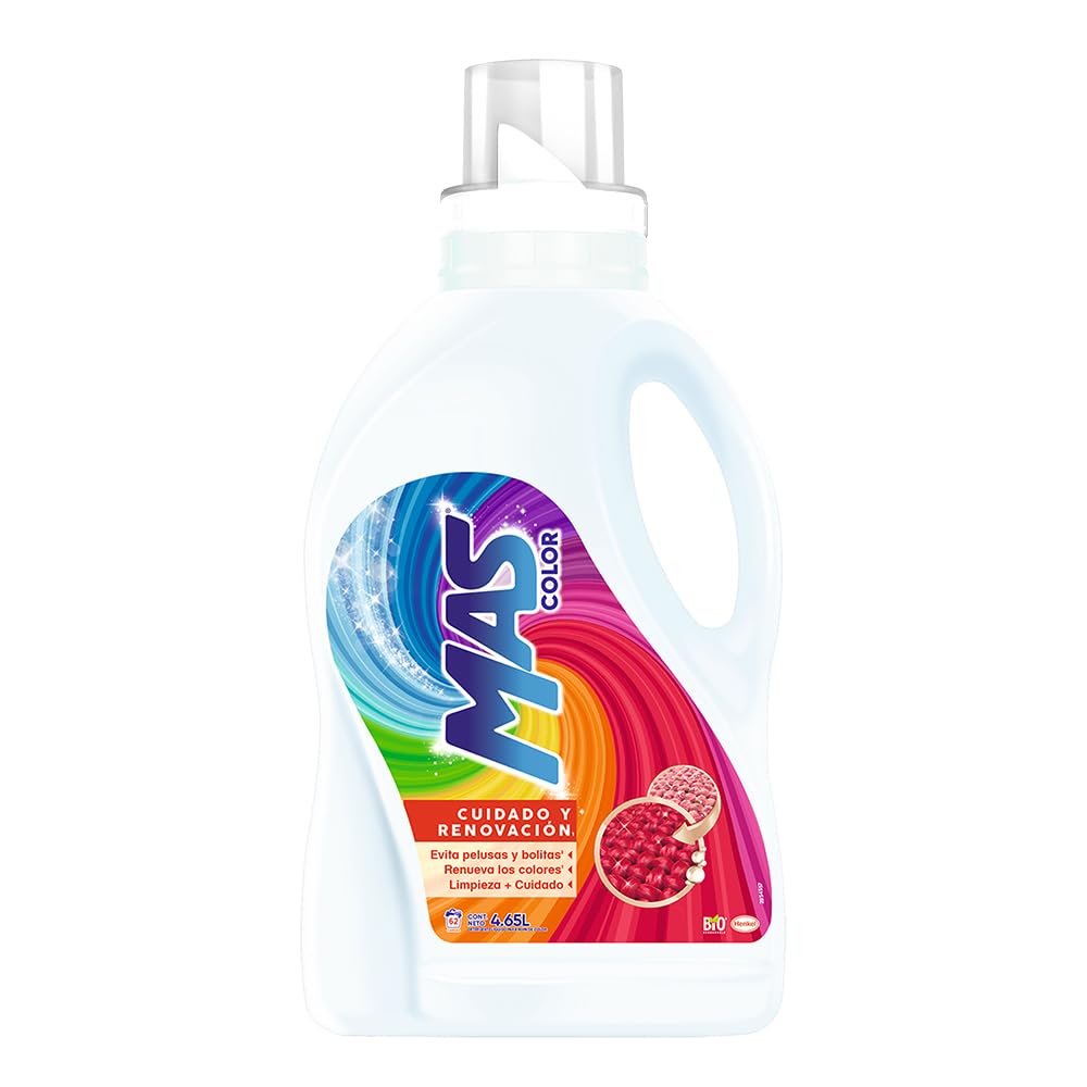 MAS Color - Detergente Líquido, 4.65 L; Renueva el Color de la Ropa (62 ...