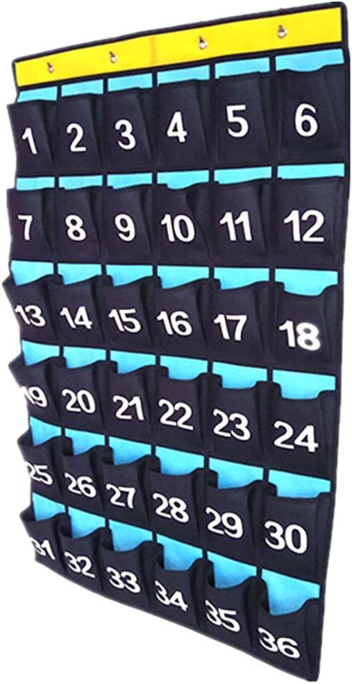 Amazon.com: 36 Pockets Numbered Classroom Pocket Chart for Cell Phones ...