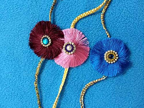 Silk Thread rakhi's Set of 3 rakhi's : Amazon.in: Jewellery