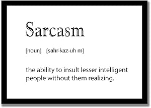 Amazon.com: Wood Framed Signs Definition Sarcasm Art Quote Wooden ...