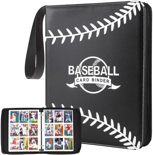 Amazon.com: Trading Card Binder with Sleeves, 9 Pocket Baseball Card ...