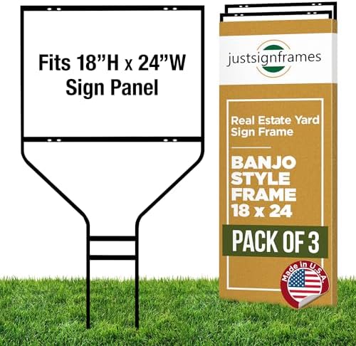 Amazon.com : 5-Pack Econo 24x18 Iron Real Estate Sign Frame with 1 ...
