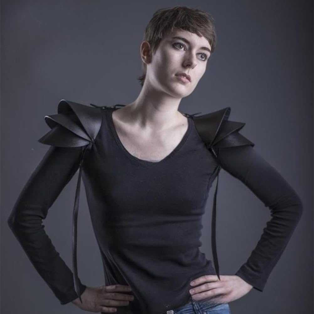 IBLUELOVER Gothic Shoulder Armor Viking Shoulder Guard PU Leather ...