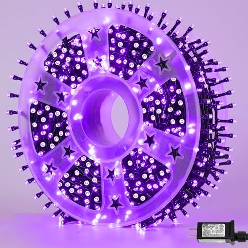 QITONG 165ft 500 LED Purple Christmas Lights, Christmas String Lights ...