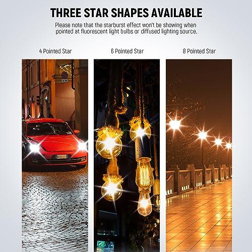 NEEWER 3PCS 52mm Star Filters, Adjustable Cross Screen Star Effect ...