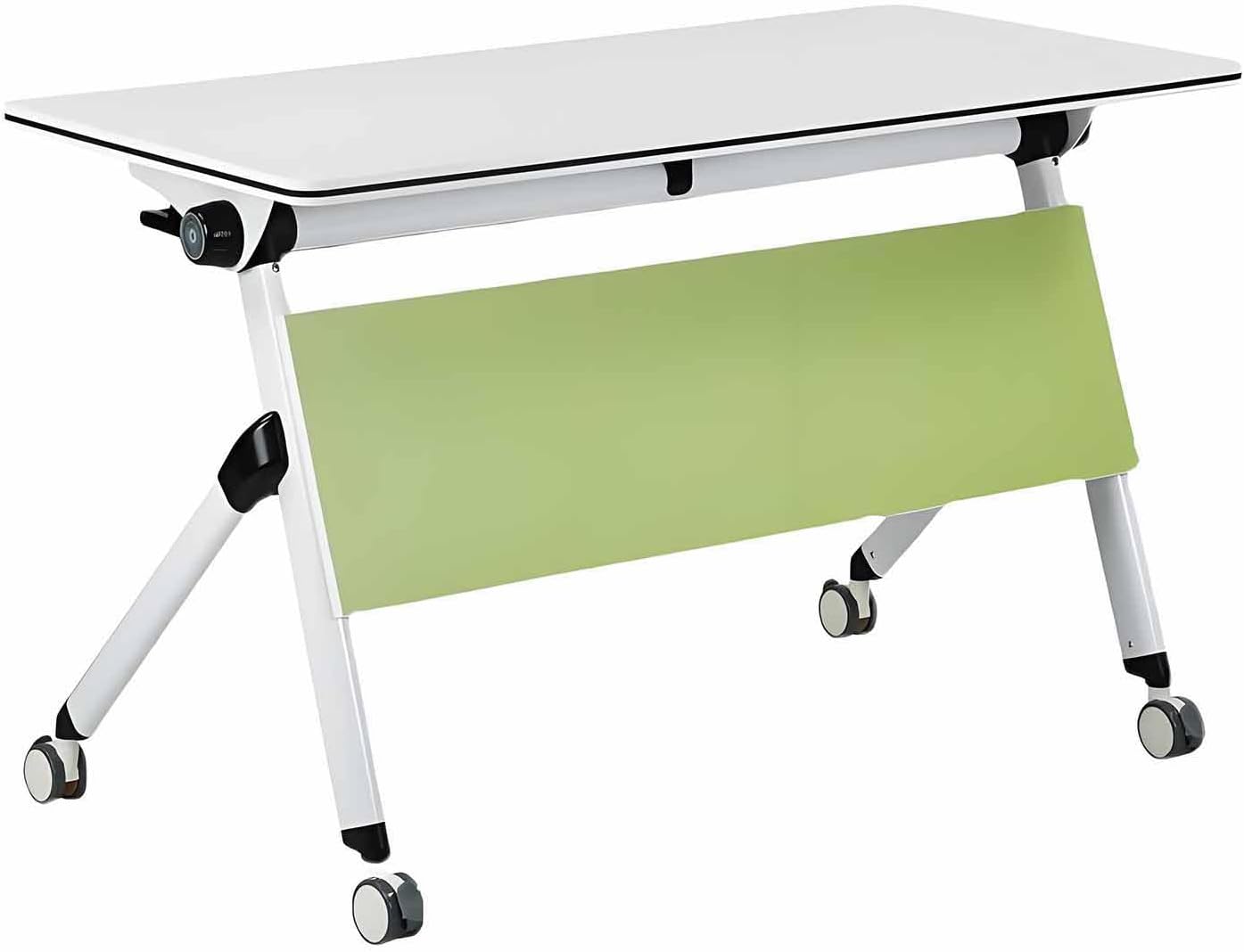 Compact Flip-Top Folding Conference Table with Lockable Casters ...