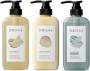 Amazon | [セット買い]DROAS（ドロアス）クレイケア【グロッシー】シャンプー＆トリートメント＆【クール】ボディウォッシュ 400ml＋400g＋400ml ボディーソープ 石鹸 ...