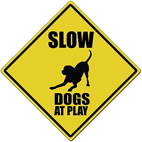 Amazon.com: Dark Spark Decals Slow Dogs at Play Caution Sign - 11 ...