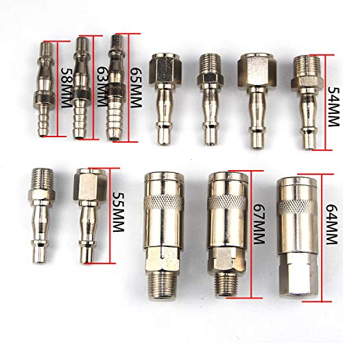 High Key 12pcs Airline Fittings Air Line Hose Compressor Fittings ...