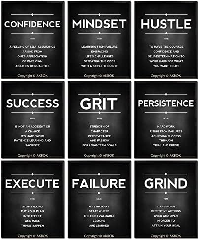 9 Pieces Inspirational Phrases Poster Motivational Sayings Quote ...