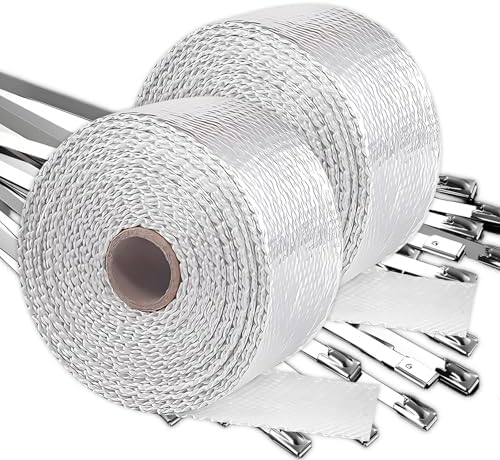 Amazon.com: Silver Exhaust Wrap 2" x 200" (2 Rolls) - High Temp ...