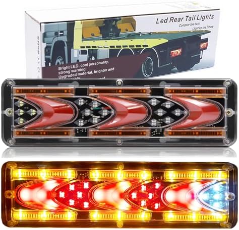 2PCS LED Truck Tail Lights, 62-LED 24V Universal Rear Lamps, 5 ...