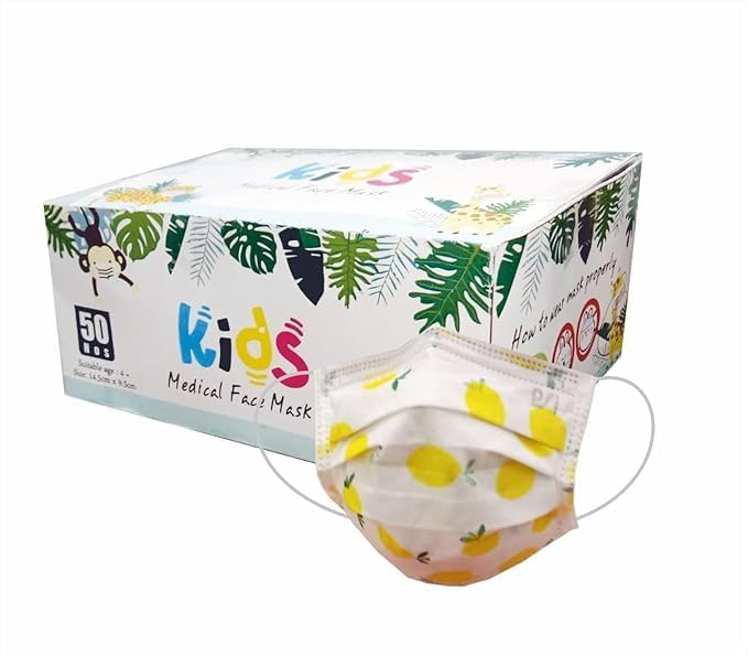 PSI 3-Ply Cloth Kids Masks, Pack of 50, Cartoon Printed, Disposable ...