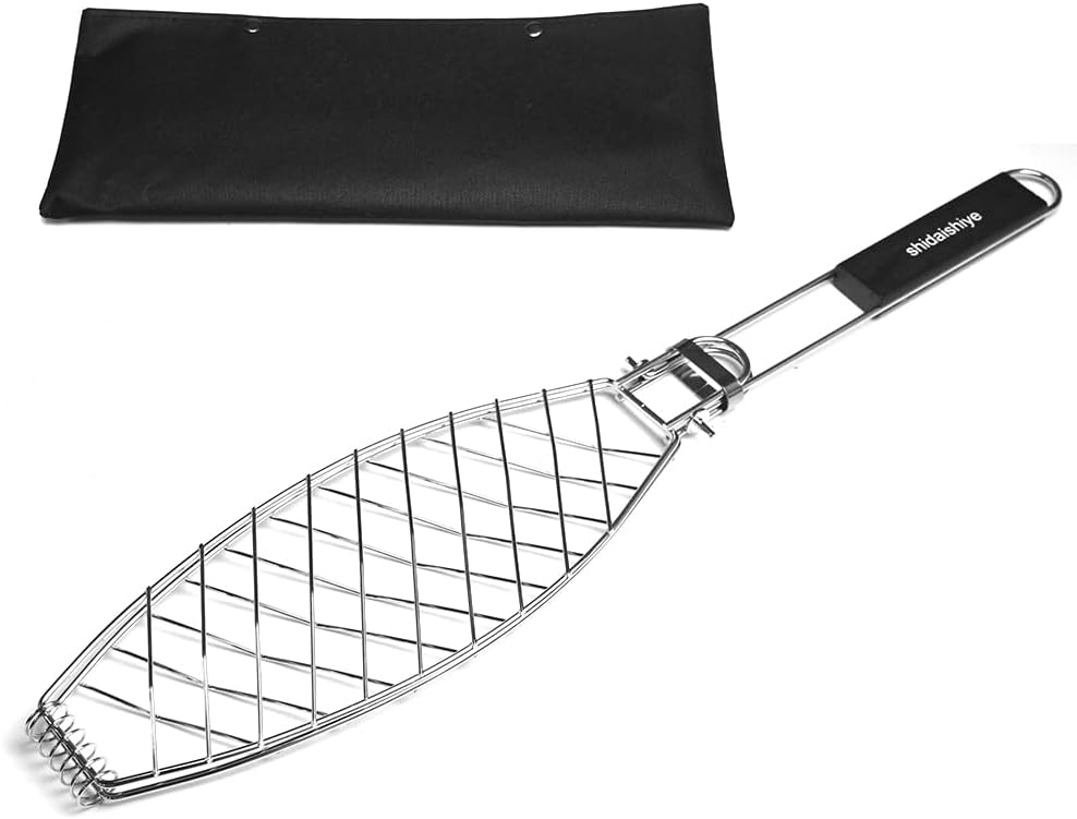 Amazon.com: Fish Grill Basket, Stainless Steel Grill Baskets for Fish ...