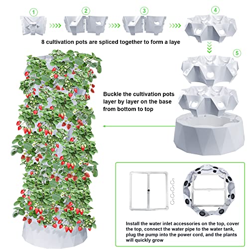 ZXMT 80 Pots Hydroponics Tower Set Hydroponic Growing System Hydroponic ...