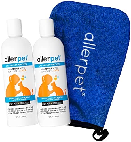 Amazon.com : Allerpet Cat Dander Remover w/Free Pair of Grooming Gloves ...