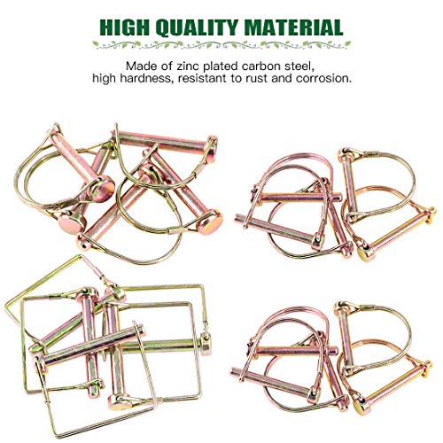 Keadic 20 Pieces Shaft Locking PTO Pin Assortment Kit, Including 1/4 ...