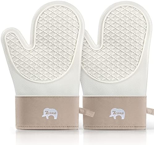 Amazon.com: Oven Mitts, Heat Resistant Silicone Oven Mitt with Soft ...