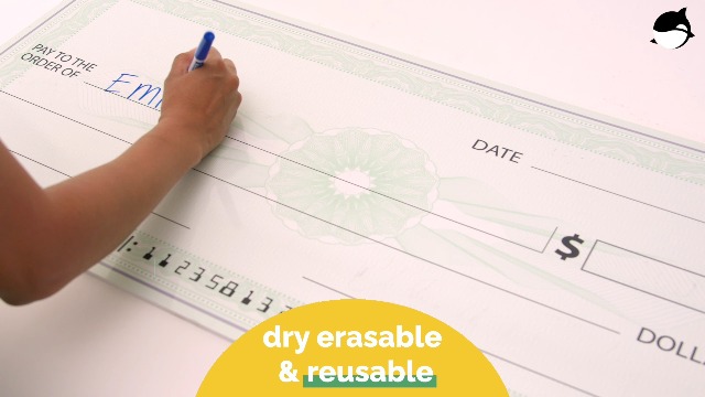 Watch Giant Fake Check | Dry Erase Big Check for Presentation on Amazon ...