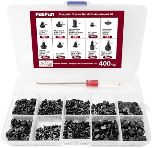 FullFun 400PCS Computer Screws Motherboard Standoffs Assortment Kit for ...