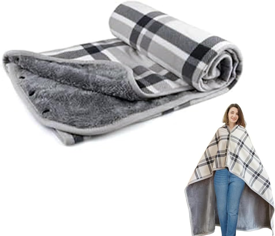 Amazon.com: GEMGO Fleece Wearable Blanket Poncho for Women 63 * 55 ...