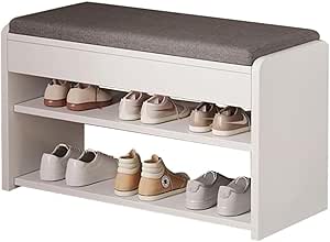 Amazon.co.jp: REENEW シューズラック 玄関ベンチ 2/3/4段式靴収納 ベンチ 靴棚 幅40/60/80cm 玄関靴交換スツール クッション付き 玄関収納 靴箱 靴交換 ...