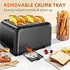 RAMJOY Black Toaster 4 Slice, Dual Independent Controls, Extra Wide ...
