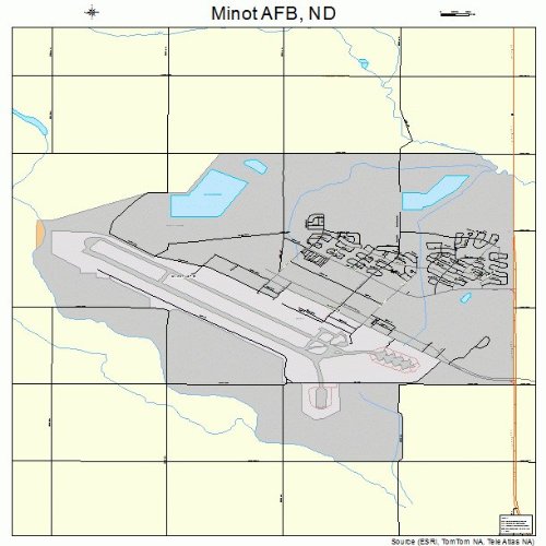Amazon.com: Large Street & Road Map of Minot AFB, North Dakota ND ...