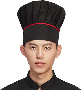 Amazon.com: Hyzrz Black Chef Hat Adult Adjustable Elastic Baker Kitchen ...