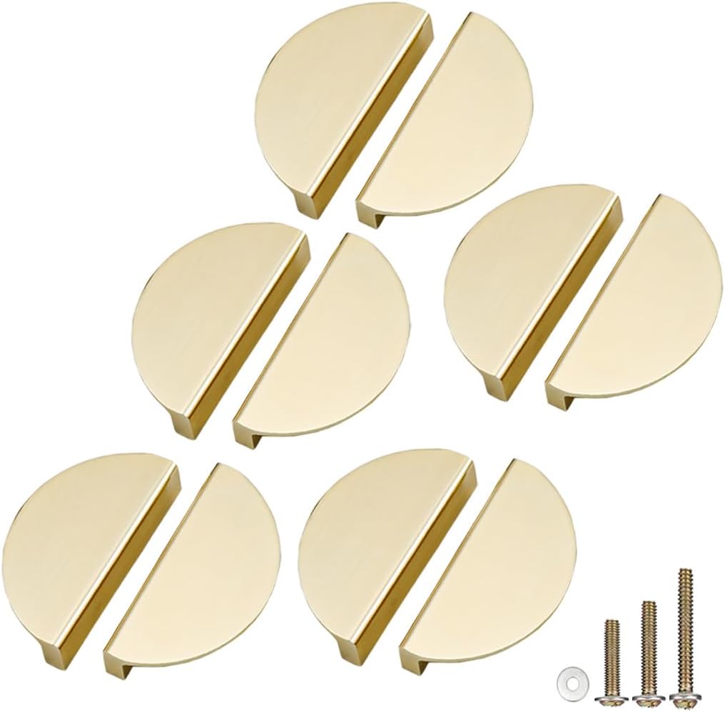 ESreake Half Moon Cabinet Pulls Handles,10 Pack 2.52" Hole Spacing ...
