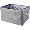 Amazon Basics Fabric Storage Basket with Handles, Large with Drawstring ...