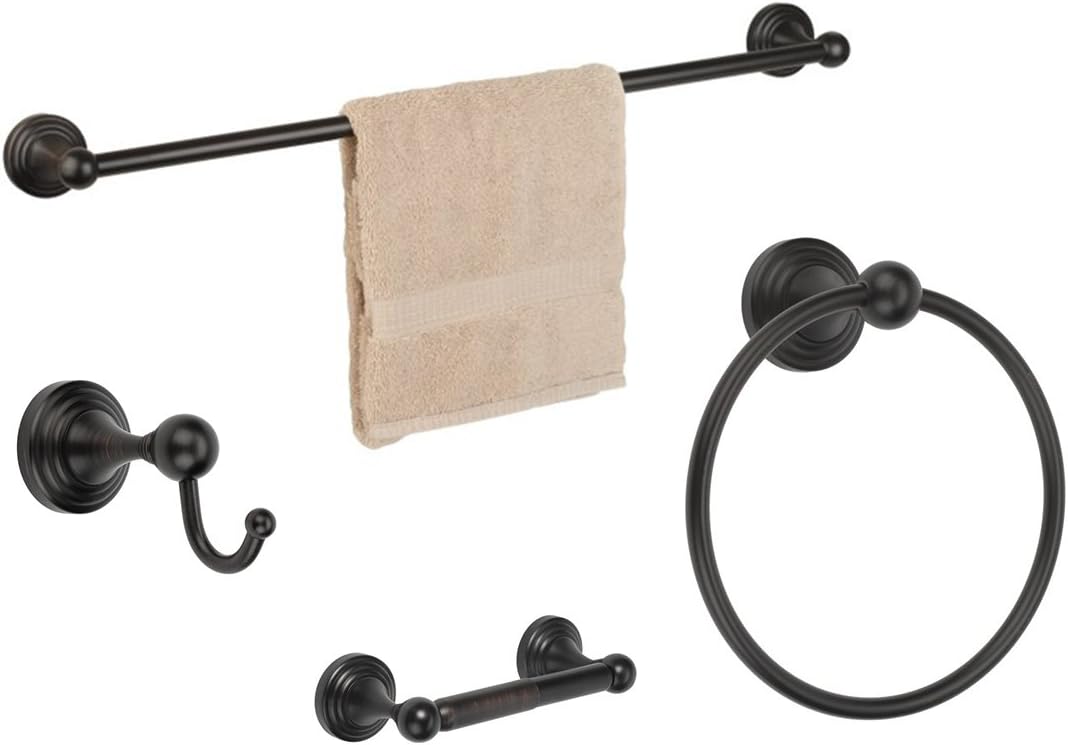 Amazon.com: Dynasty Hardware DYN-8300-ORB-4PC Naples Series Bathroom ...
