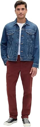 GAP Mens Essential Slim Fit Khaki Chino Pants Burnt Russet 185 28X30 at Amazon Men’s Clothing store