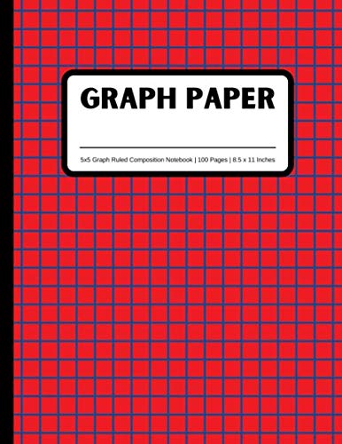 Graph Paper 5x5 Graph Ruled Composition Notebook: 5 Squares Per Inch ...