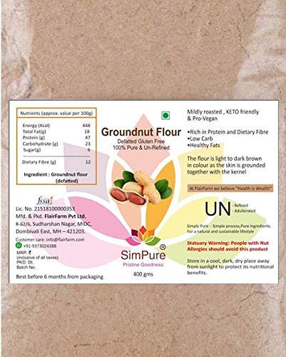 SimPure - 100% Pure DeFatted Gluten Free Peanut Powder (Fibrous n ...