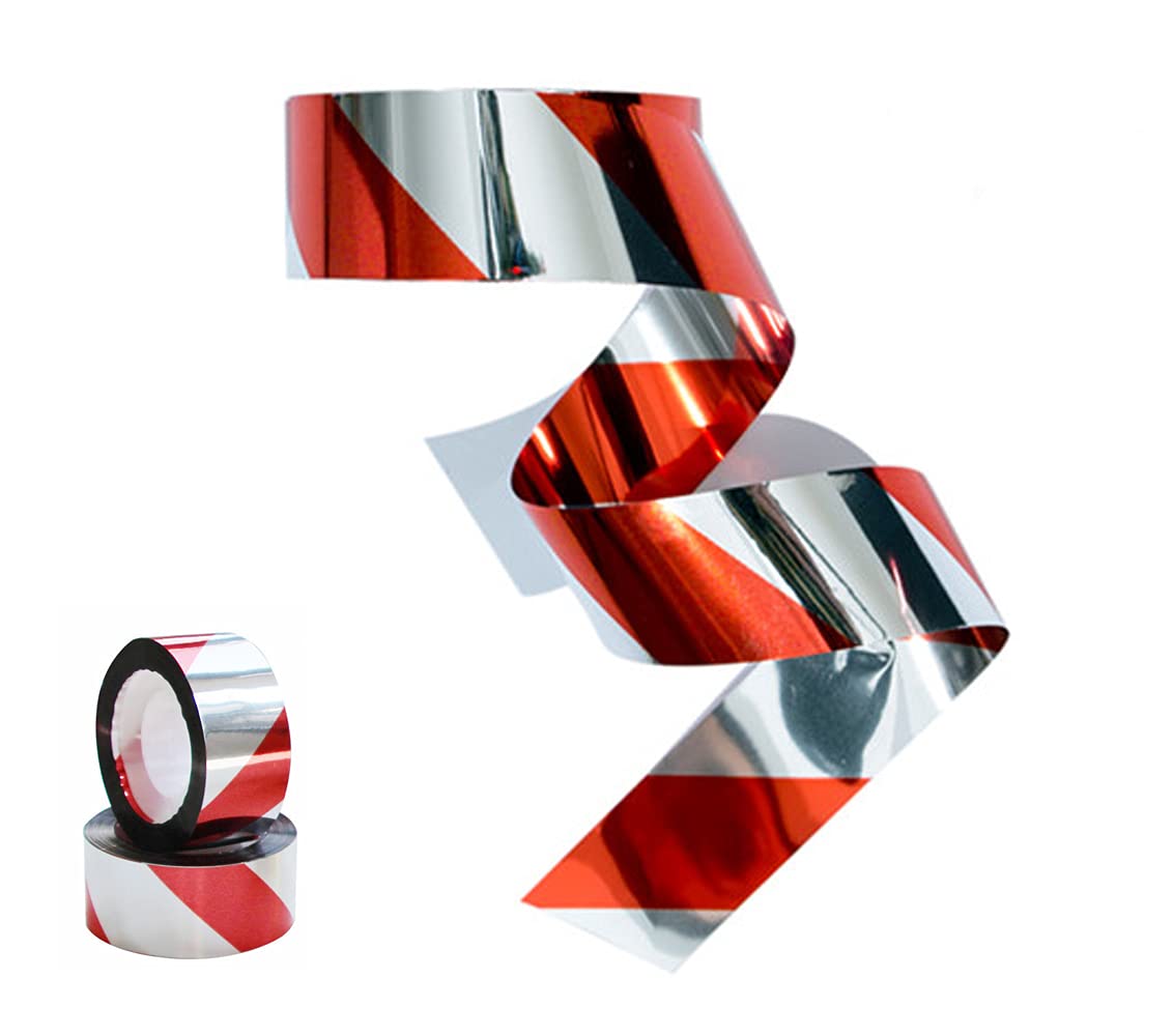 Snapklik.com : SUJAYU Bird Scare Tape, 2 Pack 1x260FT Red Spiral Double ...