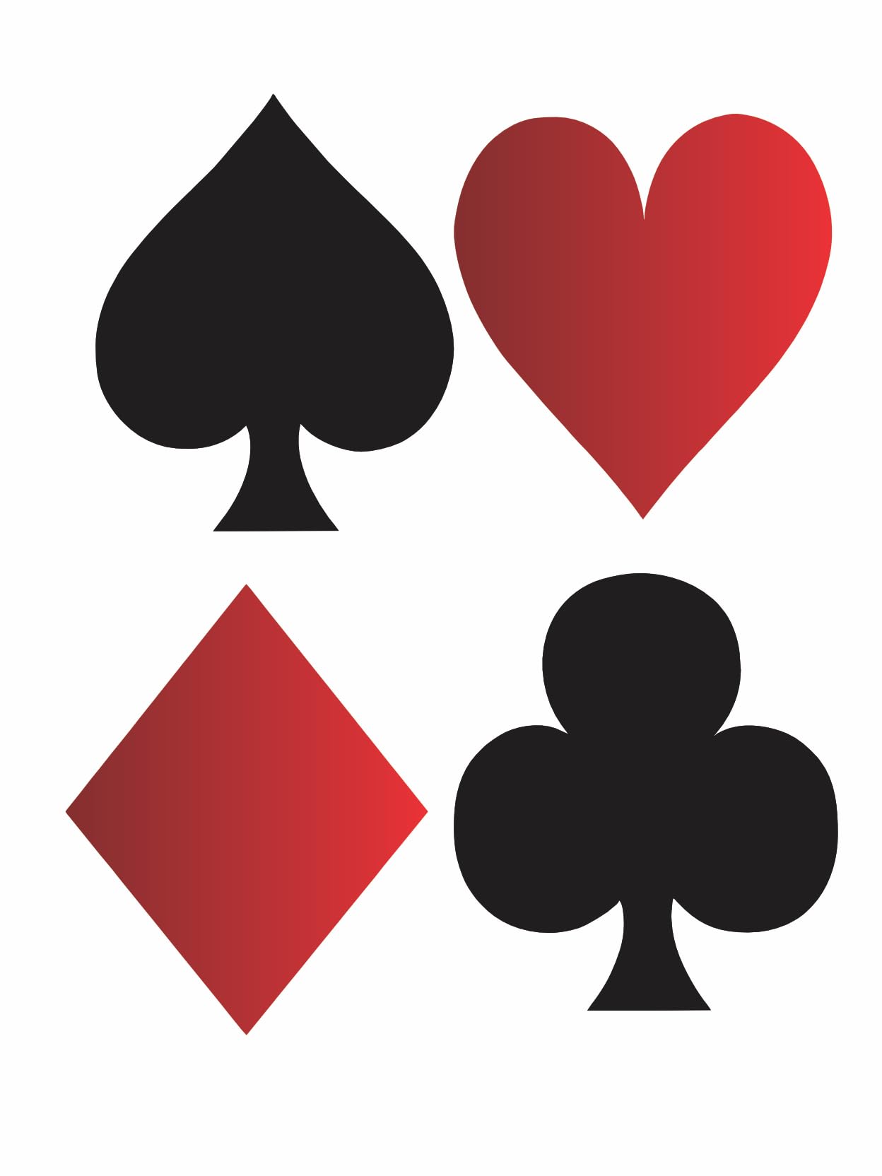 Amazon.com : Stencils by Joanie 4" Playing Card Suits Heart Diamond ...