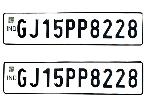SHILPA GRAPHICS Car Number Plate for Universal Cars Without Bar-Code ...