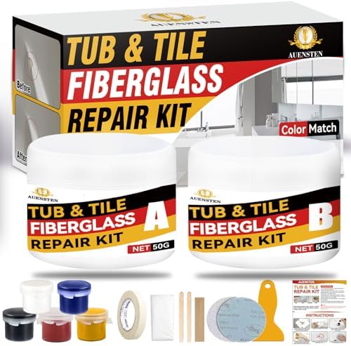 Tub and Fiberglass Shower Repair Kit White, 3.7oz Porcelain Tile Repair ...