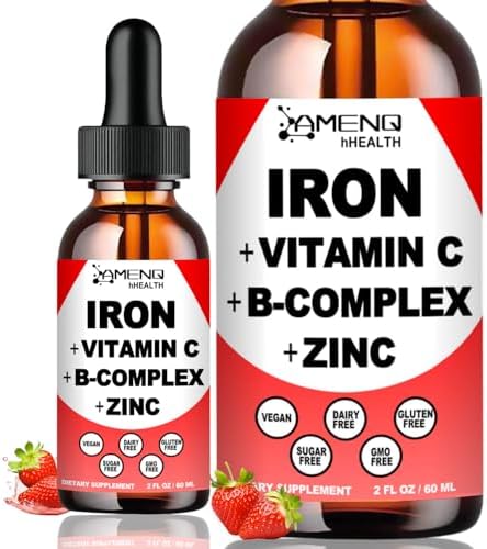 Amazon.com: Liquid Iron Supplement w/Vitamin C, A, B-Complex, Vegan ...