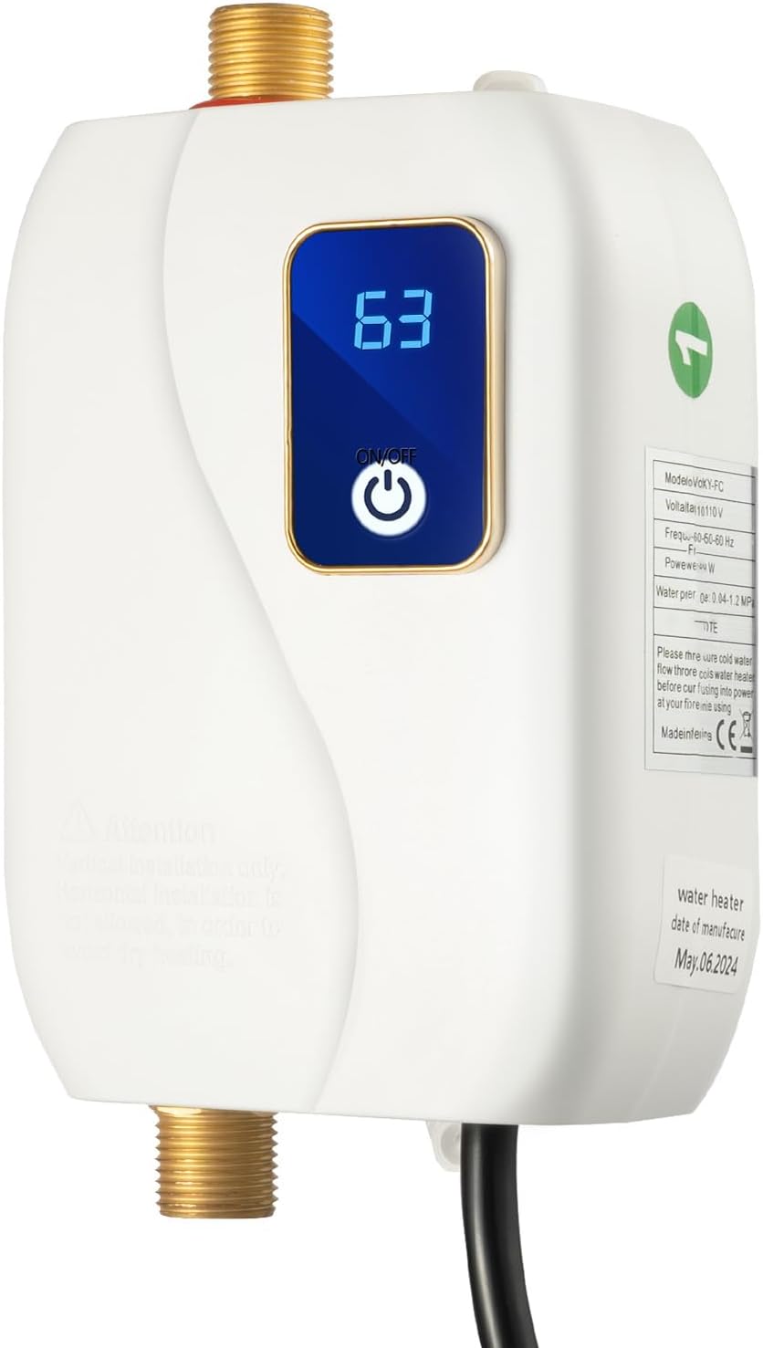 Mini Tankless Water Heater Electric for Under Sink, Instant On Demand ...