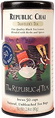 Amazon.com : The Republic of Tea Republic Chai Black Tea, Tin of 50 Tea ...