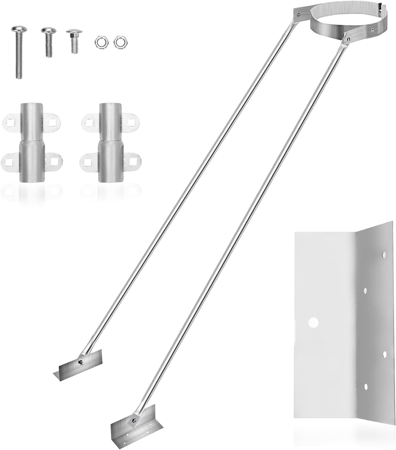6DP-XRB 6" Extended Roof Bracket Kit Support, Stainless Steel Chimney ...