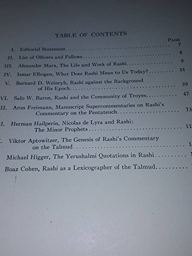 Rashi anniversary volume. (= Texts and studies, Vol. 1): A. Marx: The ...