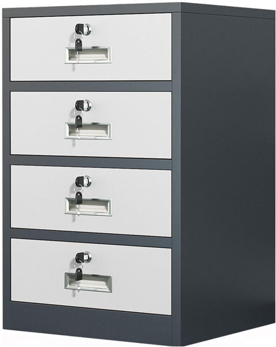 Metal Office Storage Cabinet with Adjustable Shelves Lockable Drawers ...