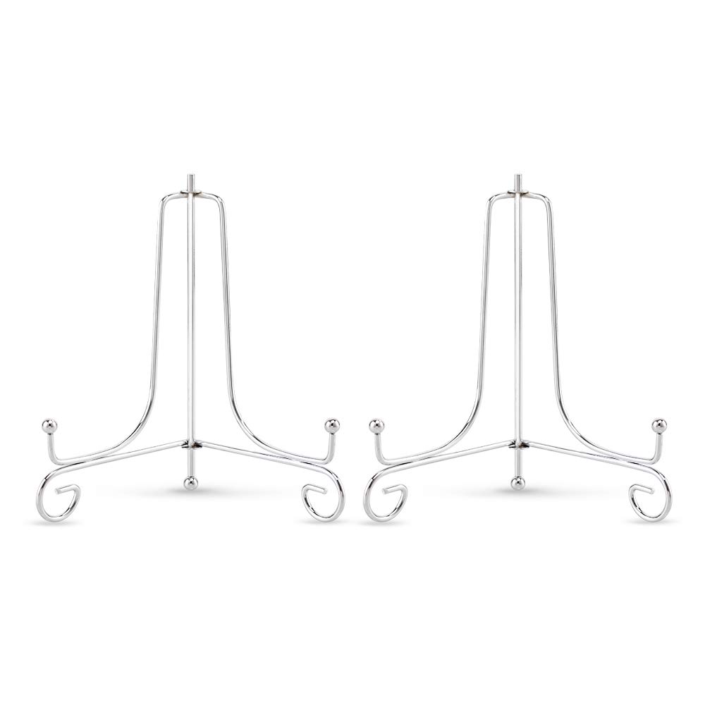 Amazon.com: Artliving (2 pack 6" Iron Plate Stand, Silver Iron Easel ...