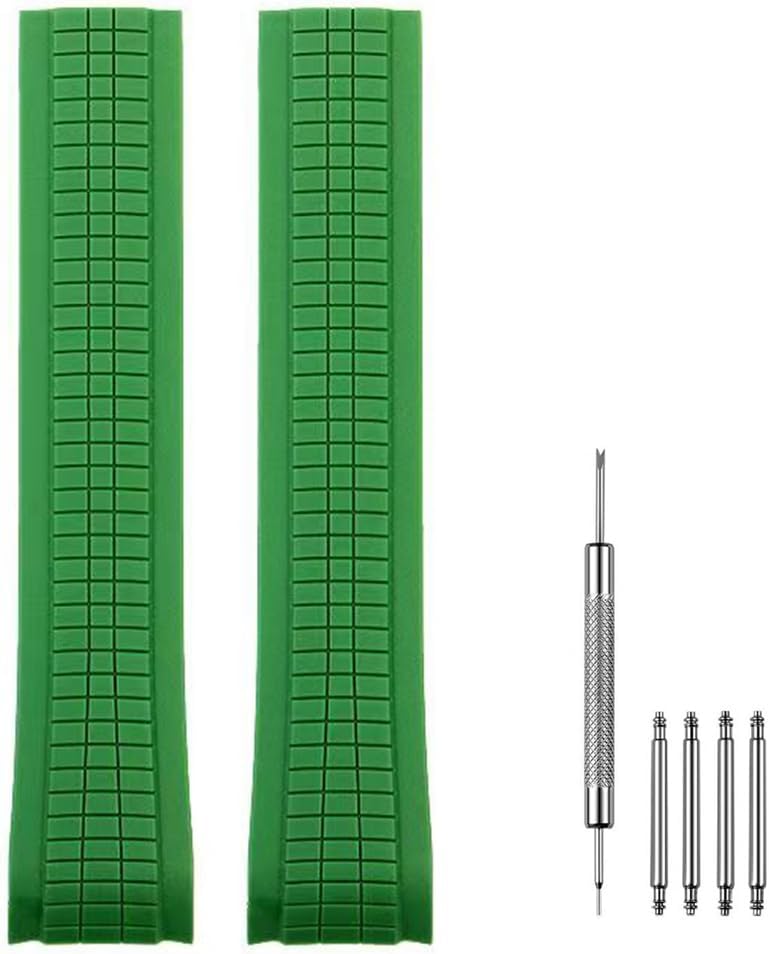 Amazon.com: Cirtrar 21mm Silicone Rubber Watch Band Strap Compatible ...