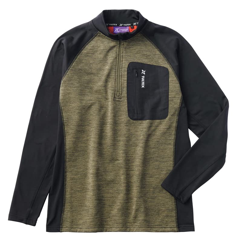 Amazon | [EVERSOUL] TULTEX ロンT フリース ハーフジップ 長袖 ハイネック 防風 防寒 帯電防止 抗菌防臭 保温 アウトドア ワーク 作業着 釣り メンズ | T ...