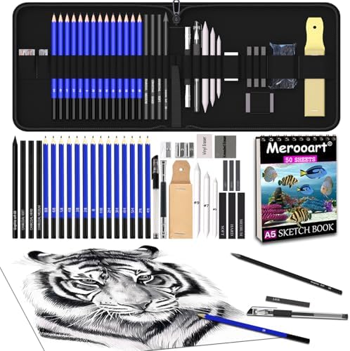 Drawing Pencil Sketching Set - 36 professional art supplies including ...