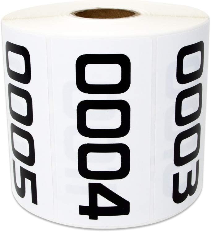 Amazon.com : Consecutive Numbers (0001-1000) - 3" x 1.5" Number Labels ...